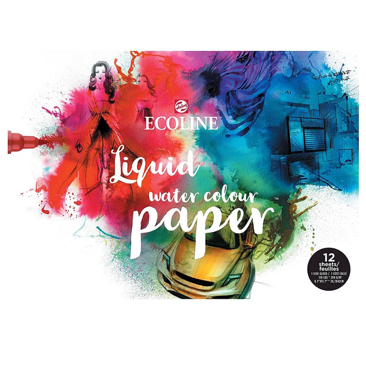 Ecoline Liquid Watercolor Paper Pad (12-Sheets) 110lb 11.7 x 16.5 ...