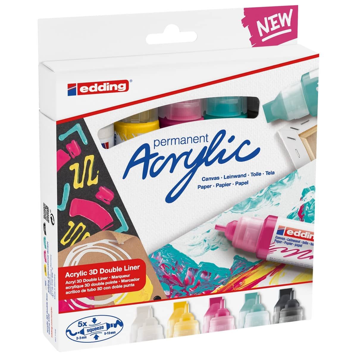 Edding 5400 Acrylic 3D Double Liner Set of 5 Basic Colors | Jerry's ...