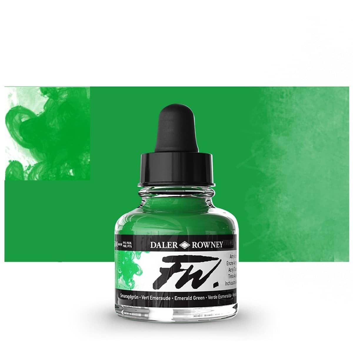 Daler-Rowney FW Acrylic Water-Resistant Artist Ink 1 oz Emerald Green ...