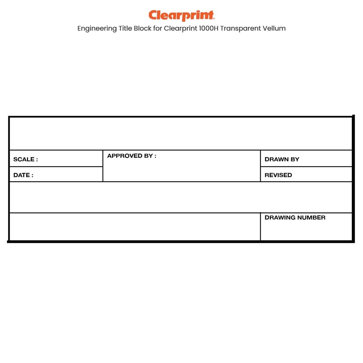 Clearprint 1000H Vellum Transparent Title Block Sheets 8-1/2" x 11 ...