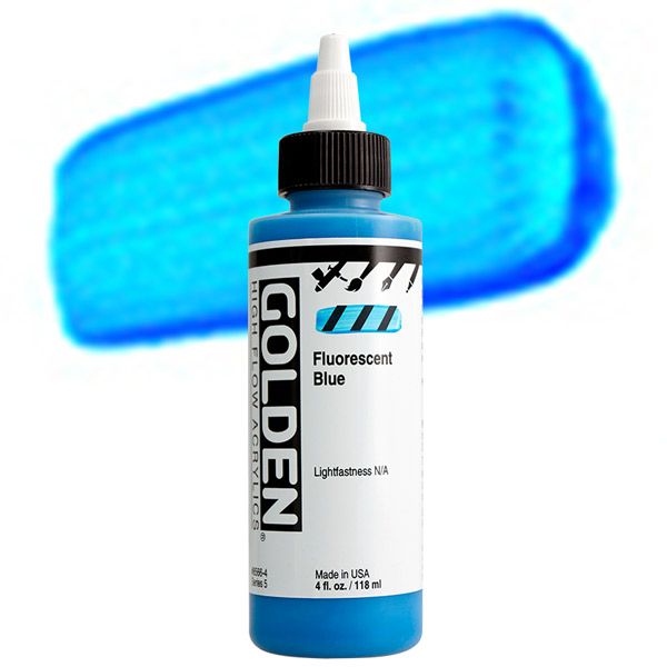 Fluorescent Blue, 4oz, GOLDEN High Flow Acrylic | Jerry's Artarama