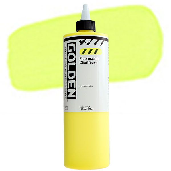 Fluorescent Chartreuse, 16oz, GOLDEN High Flow Acrylic | Jerry's Artarama