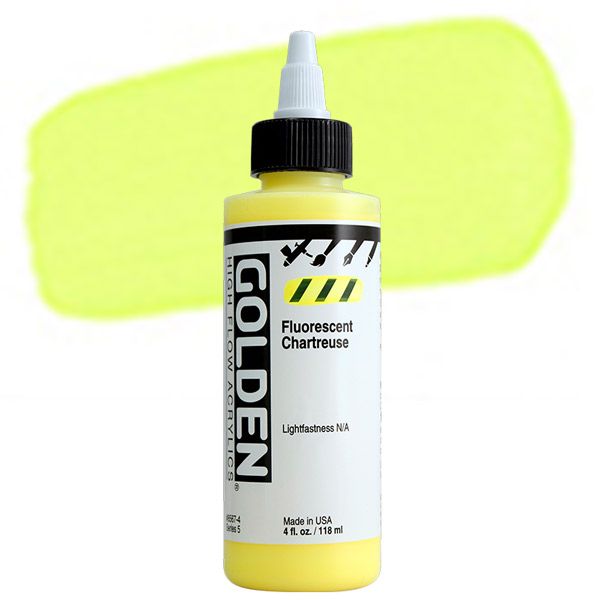 Fluorescent Chartreuse, 4oz, GOLDEN High Flow Acrylic | Jerry's Artarama
