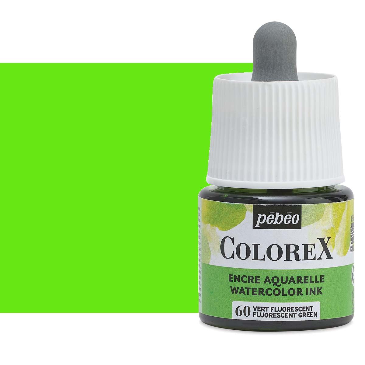 Pebeo Colorex Watercolor Ink, Fluorescent Green 45ml | Jerry's Artarama