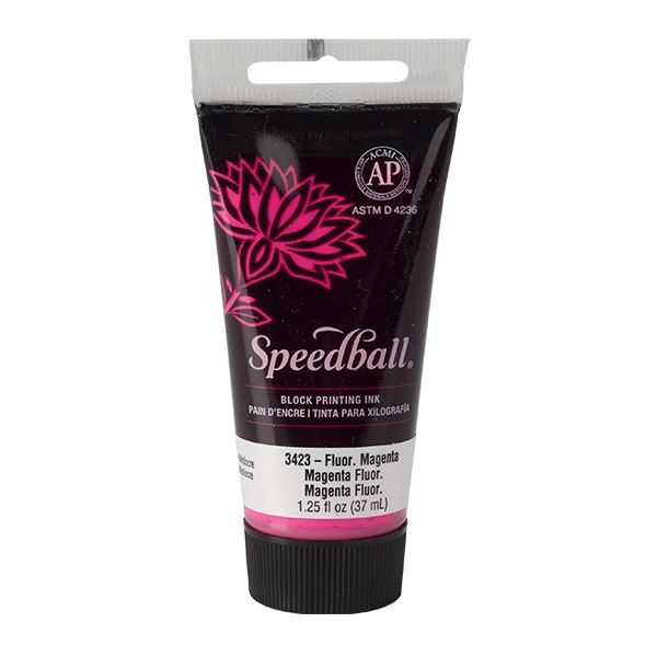 Fluorescent Magenta 1.25oz Speedball Water Soluble Block Printing Ink ...