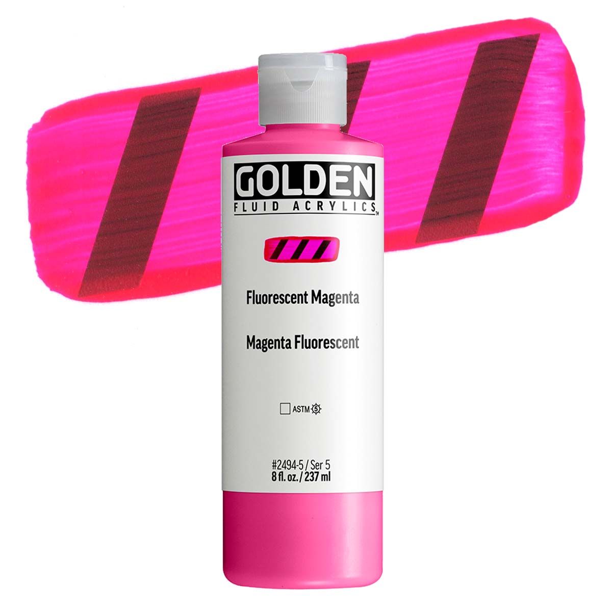 Golden Fluid Acrylic - Fluorescent Magenta, 8oz Tube | Jerry's Artarama