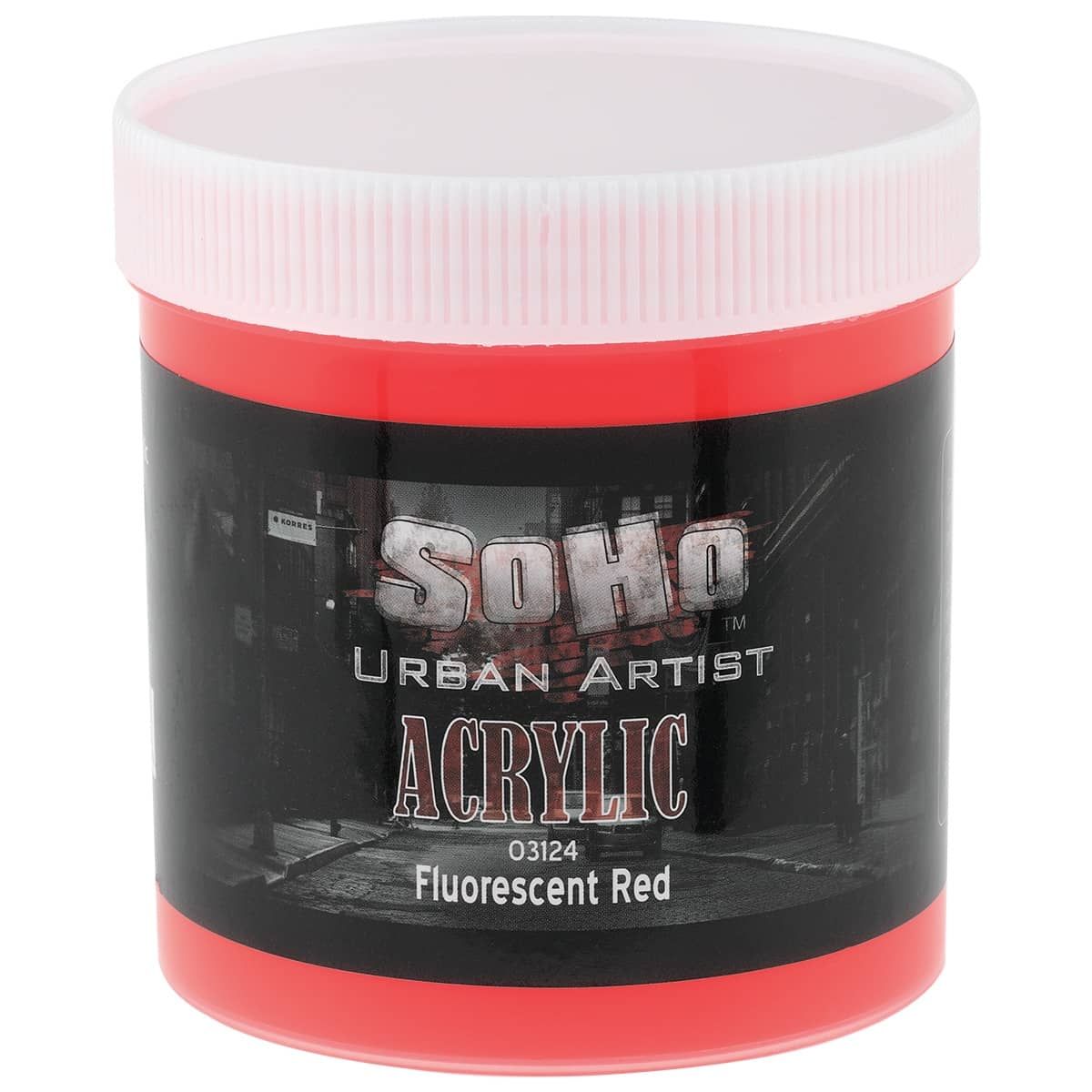 SoHo Heavy Body Acrylic - Fluorescent Red, 500ml Paint Jar | Jerry's ...