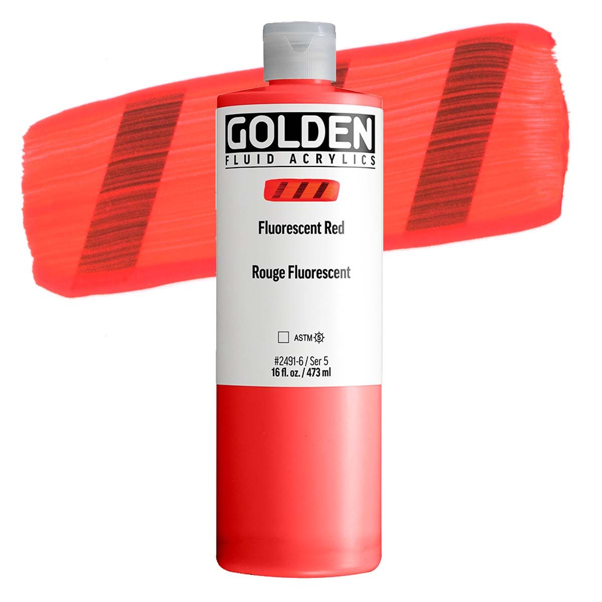 Golden Fluid Acrylic - Fluorescent Red, 16oz Jar | Jerry's Artarama