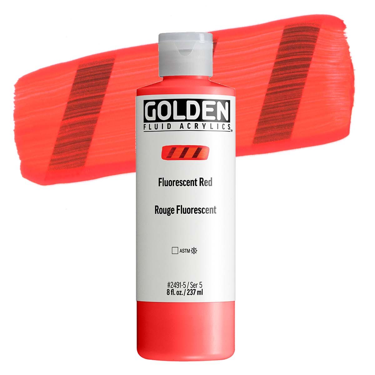 Golden Fluid Acrylic - Fluorescent Red, 8oz Tube | Jerry's Artarama