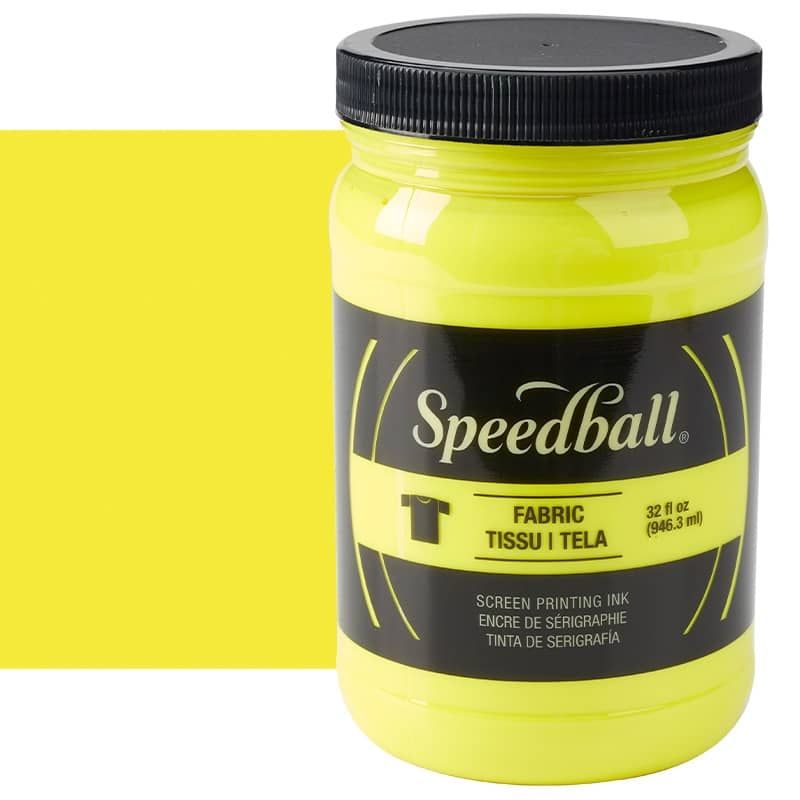 Speedball Fabric Screen Printing Ink 32 oz Jar - Fluorescent Yellow ...