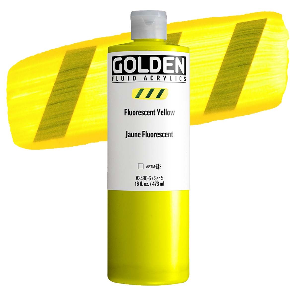 Golden Fluid Acrylic - Fluorescent Yellow, 16oz Jar | Jerry's Artarama