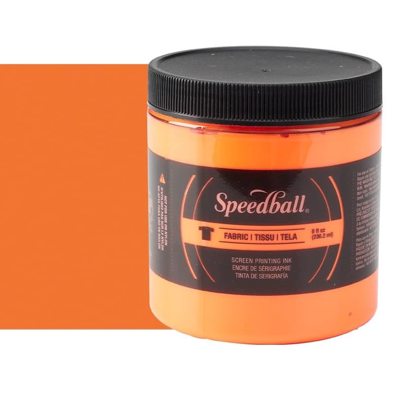 Speedball Fabric Screen Printing Ink 8 oz Jar - Fluorescent Orange ...