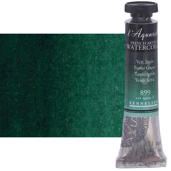 Sennelier l'Aquarelle Artists Watercolor - Forest Green, 21ml Tube ...