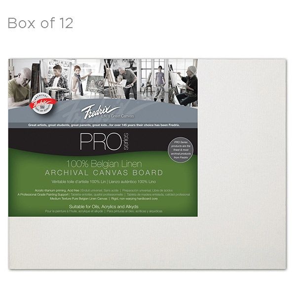Fredrix Pro Series Linen Canvas Boards, 9x12" Box of 12 | Jerry's Artarama