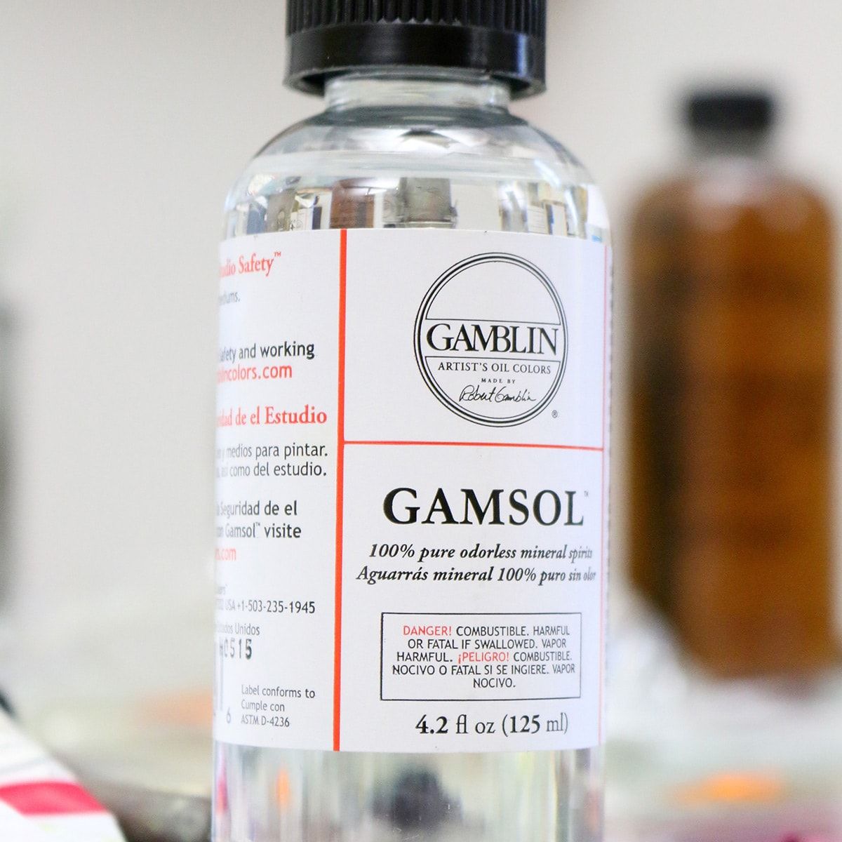 Gamblin Gamsol 33.8oz Odorless Mineral Spirits Bottle | Jerry's Artarama