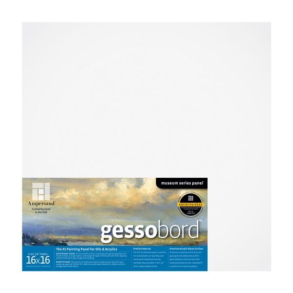 Ampersand Museum Series Gessobord Panels 1/8" Single Flat Panel 16" x ...