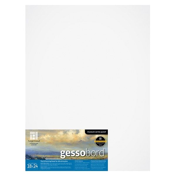 Ampersand Museum Series Gessobord Panels 1/8" Single Flat Panel 18" x ...