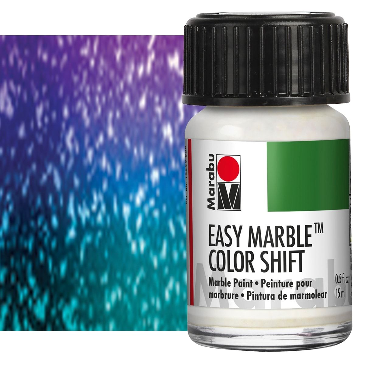 Marabu Easy Marble Glitter Violet-Blue-Green Paint, 15ml | Jerry's Artarama
