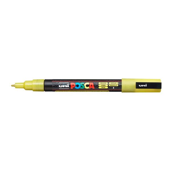POSCA Acrylic Paint Marker - Glitter Yellow, Fine Tip (0.9-1.3 mm ...