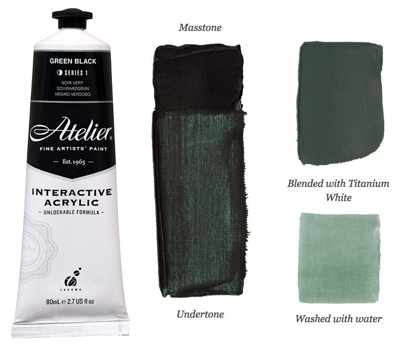 Chroma Atelier Interactive Artists Acrylic Green Black 80 ml | Jerry's ...