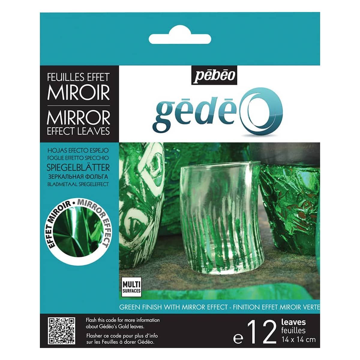 Pebeo Gedeo Mirror Effect Leaf - Green (12-Sheets) | Jerry's Artarama