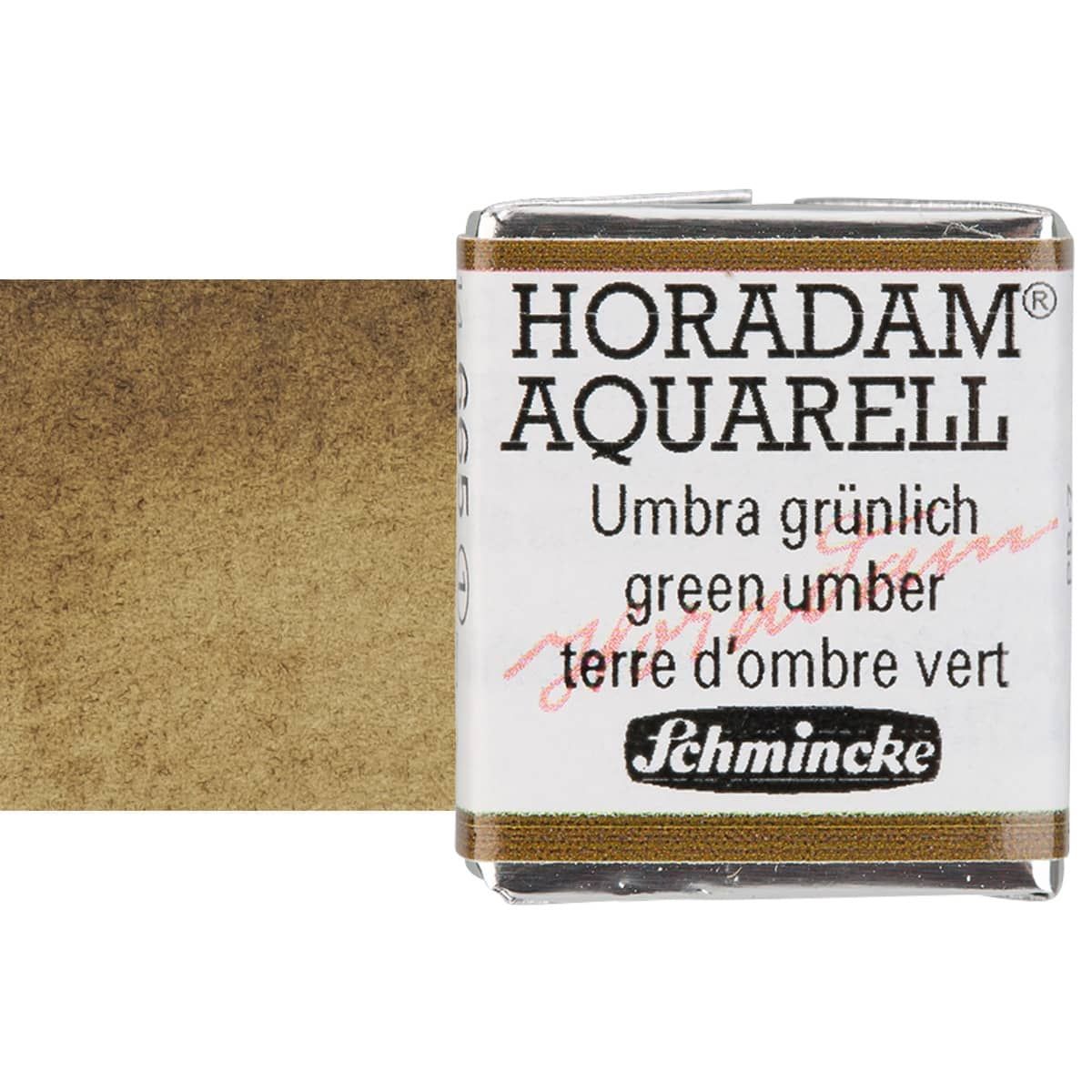 Schmincke Horadam Half-Pan Watercolor Green Umber | Jerry's Artarama