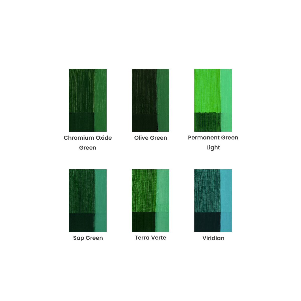 Soho Oil Color - Greens (Set of 6), 50ml | Jerry's Artarama