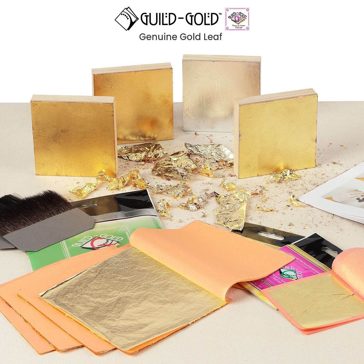 Guild-Gold 23.5kt Gold Leaf 25 Leaves | Jerry's Artarama