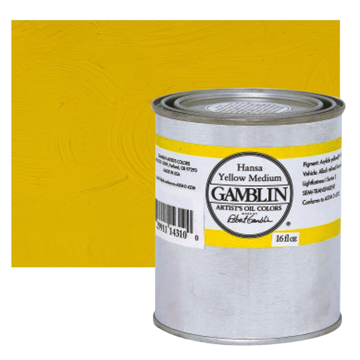 Gamblin Artists Oil - Hansa Yellow Medium, 16oz Can | Jerry's Artarama