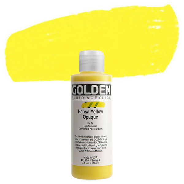 GOLDEN Fluid Acrylics Hansa Yellow Opaque 4 oz | Jerry's Artarama