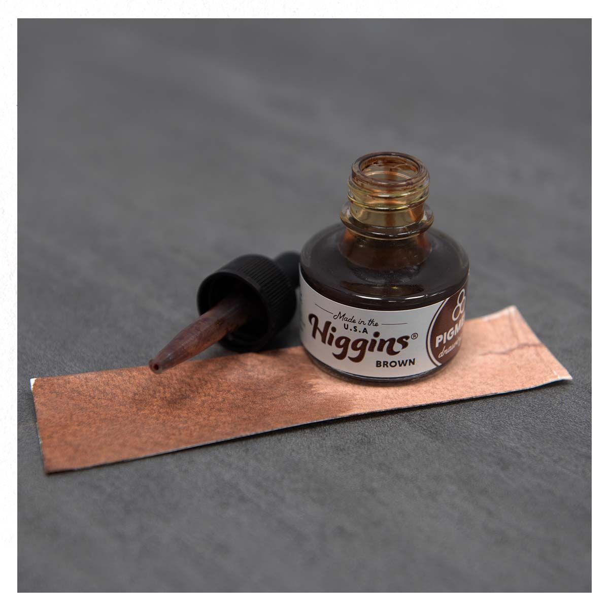 Higgins Drawing Pigmented Ink - Brown, 1oz Bottle | Jerry's Artarama