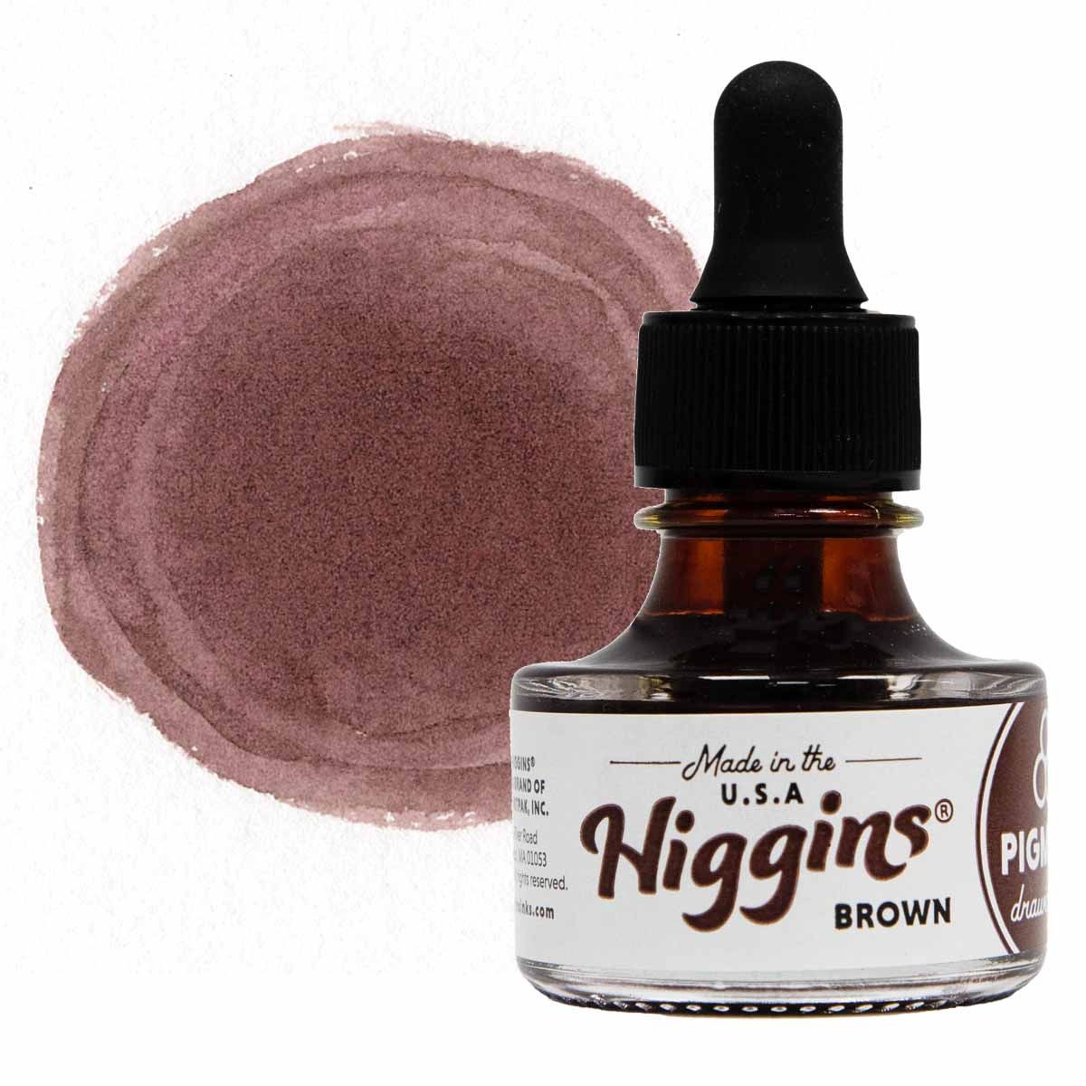 Higgins Drawing Pigmented Ink - Brown, 1oz Bottle | Jerry's Artarama