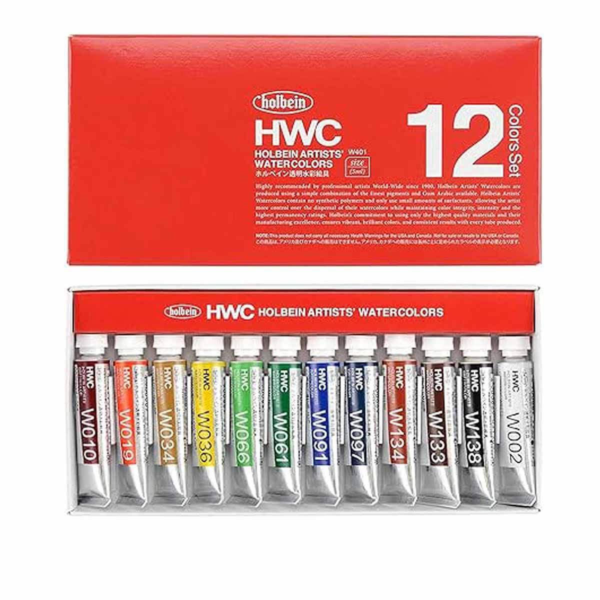 Holbein Artists' Watercolor Set of 12, 5ml Colors | Jerry's Artarama