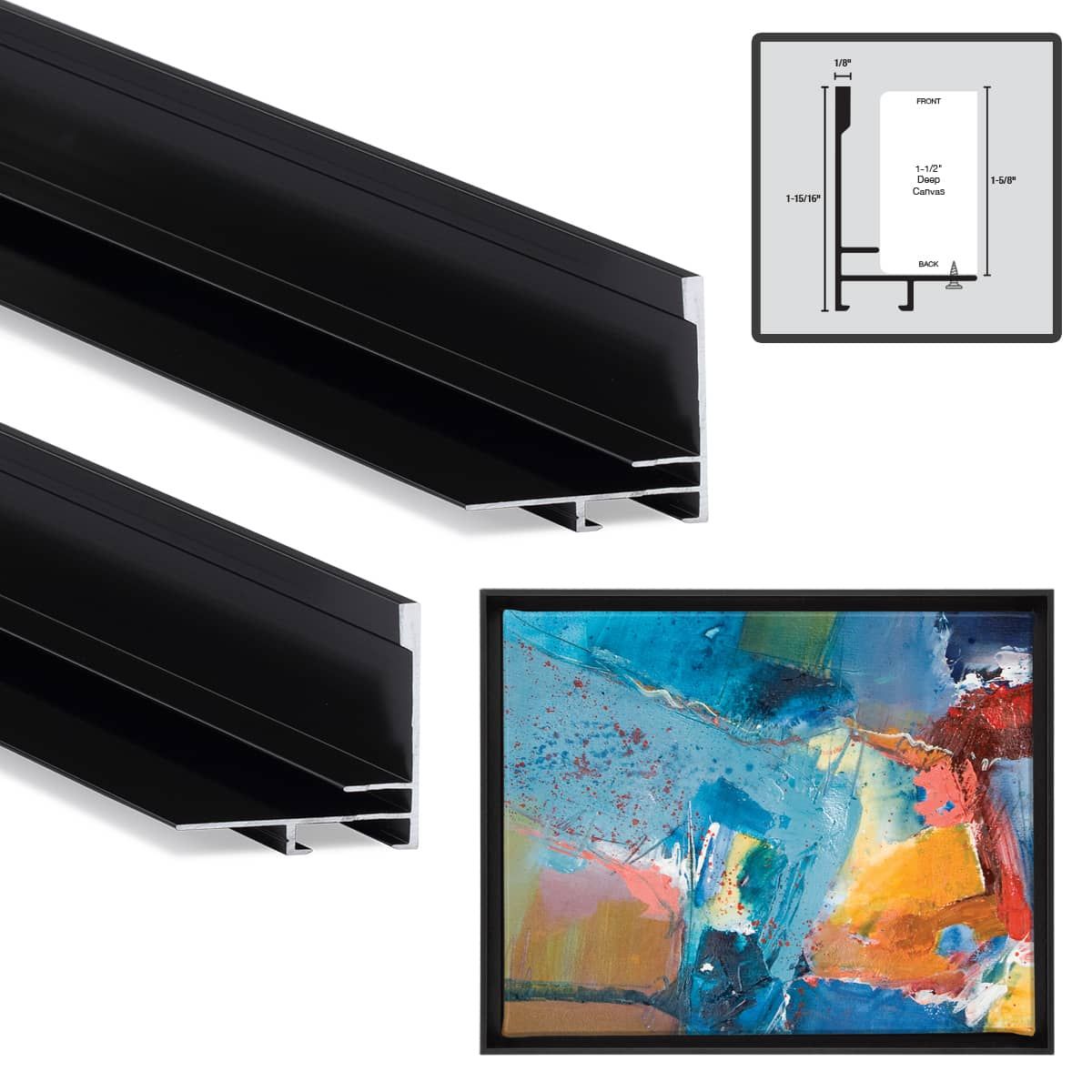 Illusions Aluminum Frame Kit Pair, 60" Black - Gallery 1-5/8" Deep ...