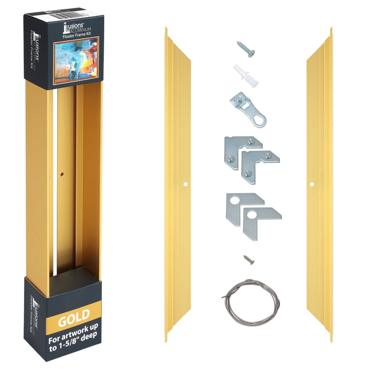 Illusions Aluminum Frame Kit Pair, 8" Gold - Gallery 1-5/8" Deep ...