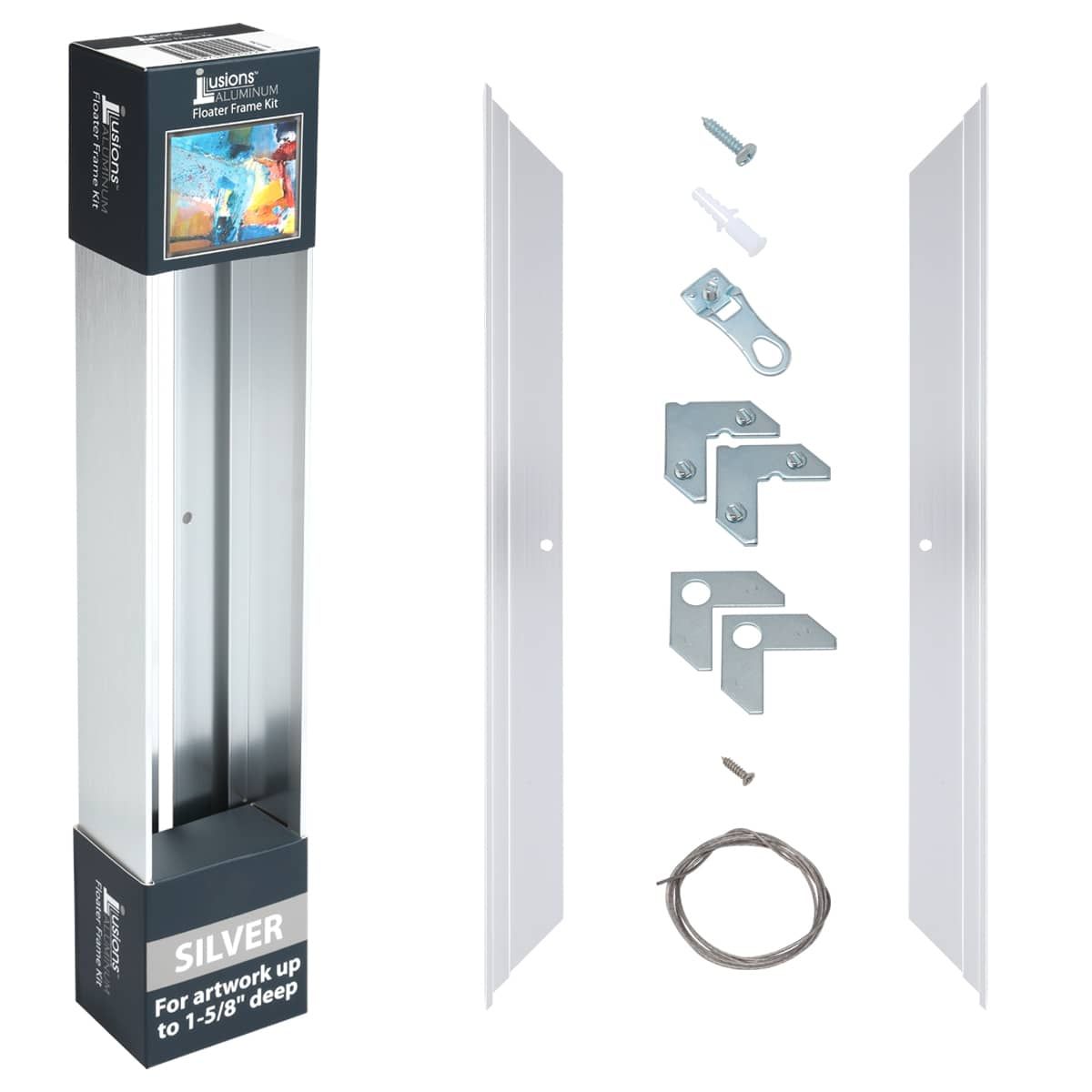 Illusions Aluminum Frame Kit Pair, 12" Silver - Gallery 1-5/8" Deep ...