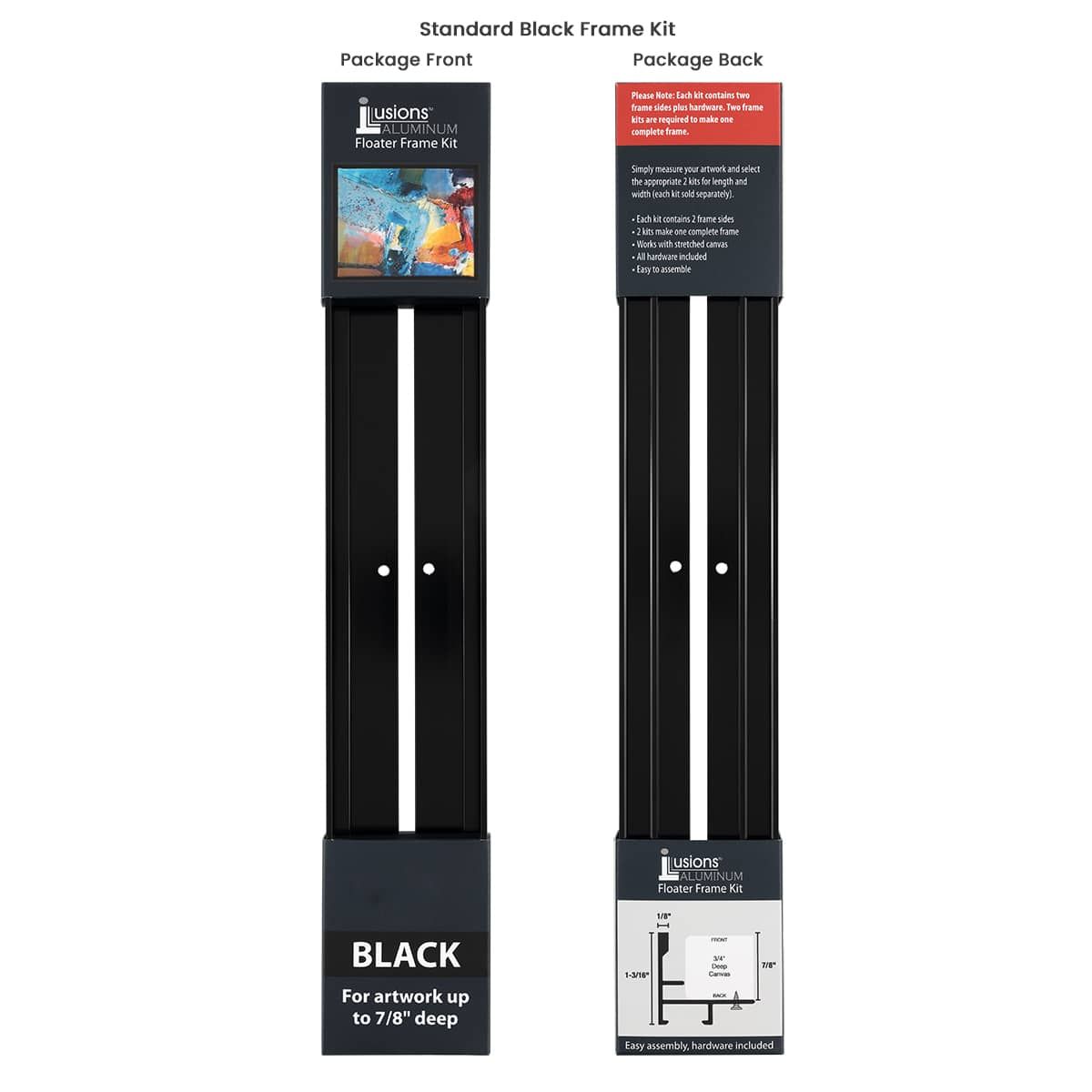 Illusions Aluminum Frame Kit Pair, 24" Black - Standard 7/8" Deep ...