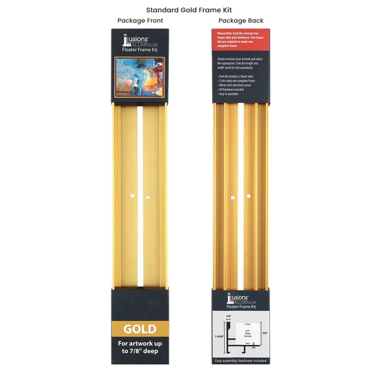 Illusions Aluminum Frame Kit Pair, 12" Gold - Standard 7/8" Deep ...