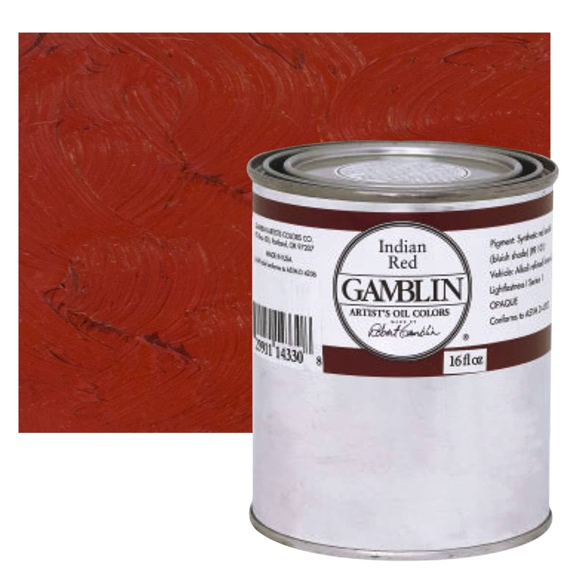 Gamblin Artists Oil - India Red, 16oz Can | Jerry's Artarama