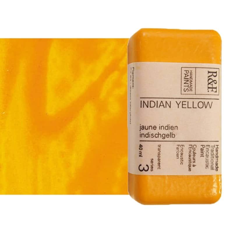 R&F Encaustic Handmade Paint 40 ml Block - Indian Yellow | Jerry's Artarama