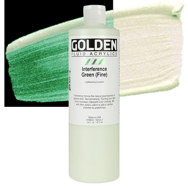 GOLDEN Fluid Acrylics Interference Green (Fine) 16 oz | Jerry's Artarama
