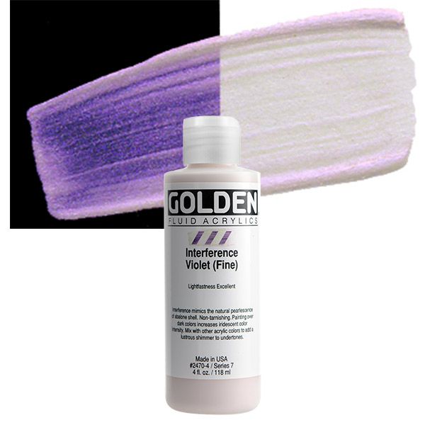 GOLDEN Fluid Acrylics Interference Violet (Fine) 4 oz | Jerry's Artarama
