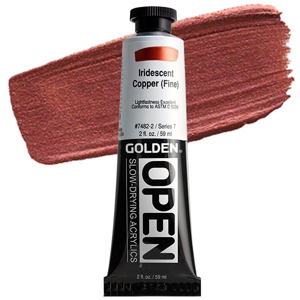 GOLDEN Open Acrylic Paints Iridescent Copper (Fine) 2 oz | Jerry's Artarama