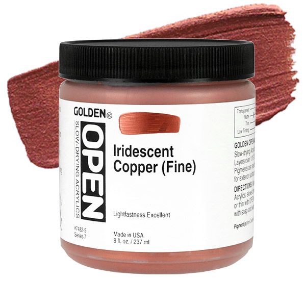 GOLDEN Open Acrylic Paints Iridescent Copper (Fine) 8 oz | Jerry's Artarama