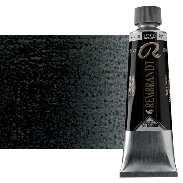 Rembrandt Extra-Fine Artists' Oil Paint - Ivory Black, 150ml Tube ...