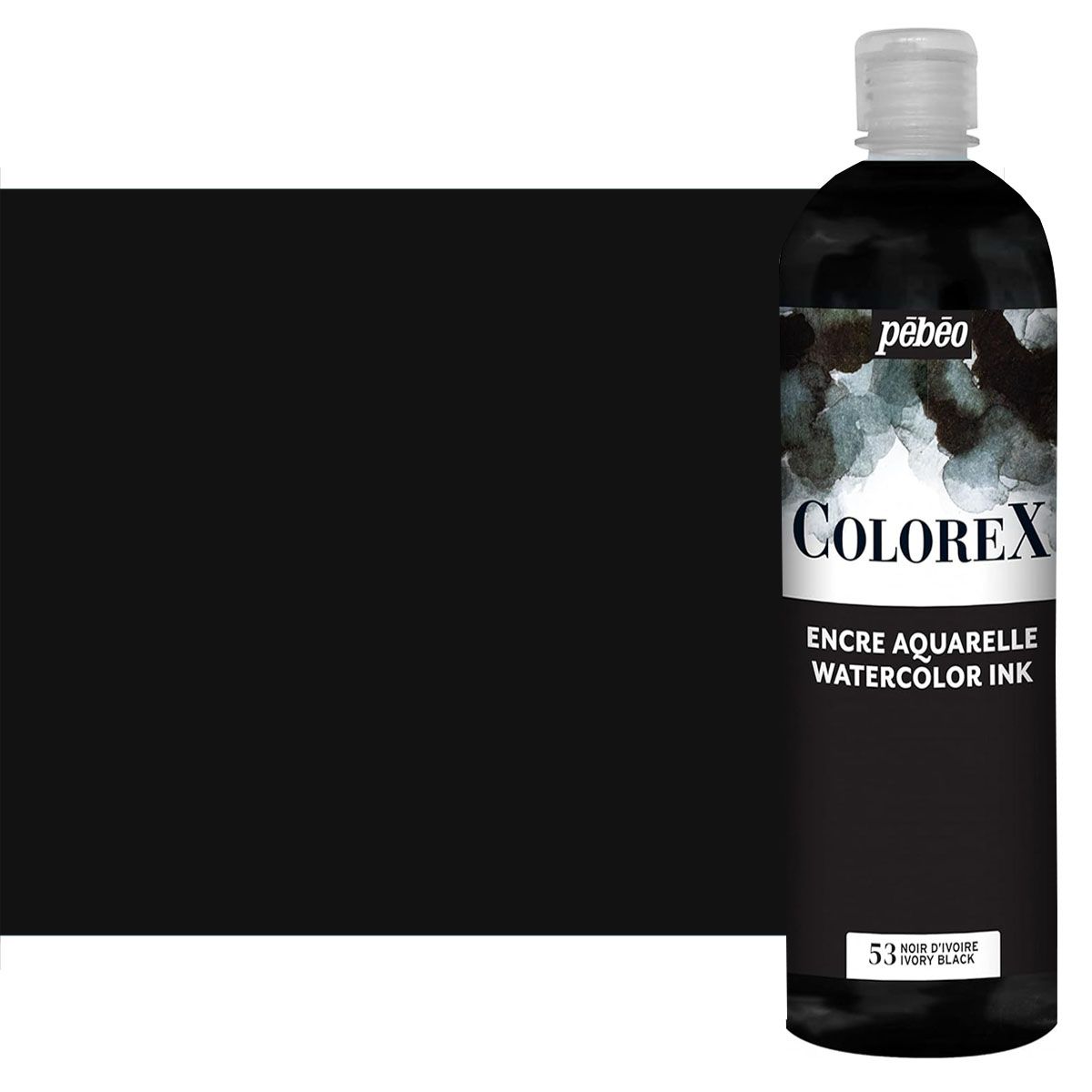 Pebeo Colorex Watercolor Ink, Ivory Black 1 Liter | Jerry's Artarama
