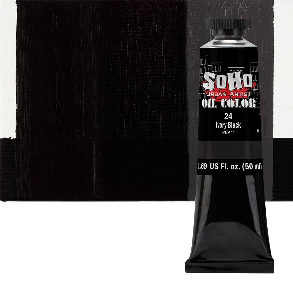 Soho Artist Oil Color Ivory Black, 50ml Tube | Jerry's Artarama