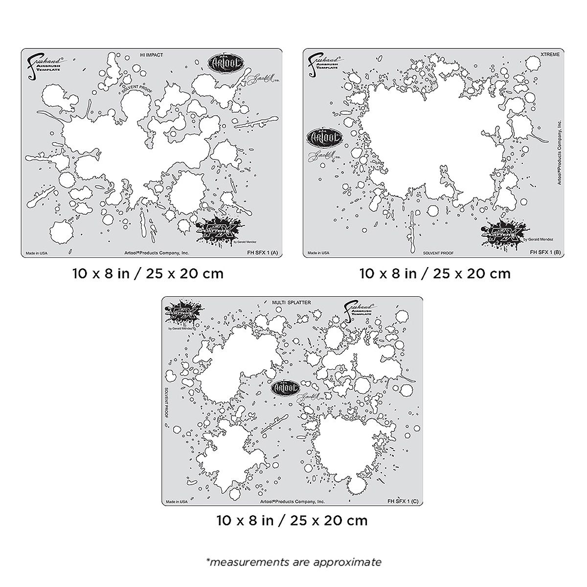 Iwata Artool Airbrush Stencil Splatter Fx, Set Of 3 | Jerry's Artarama
