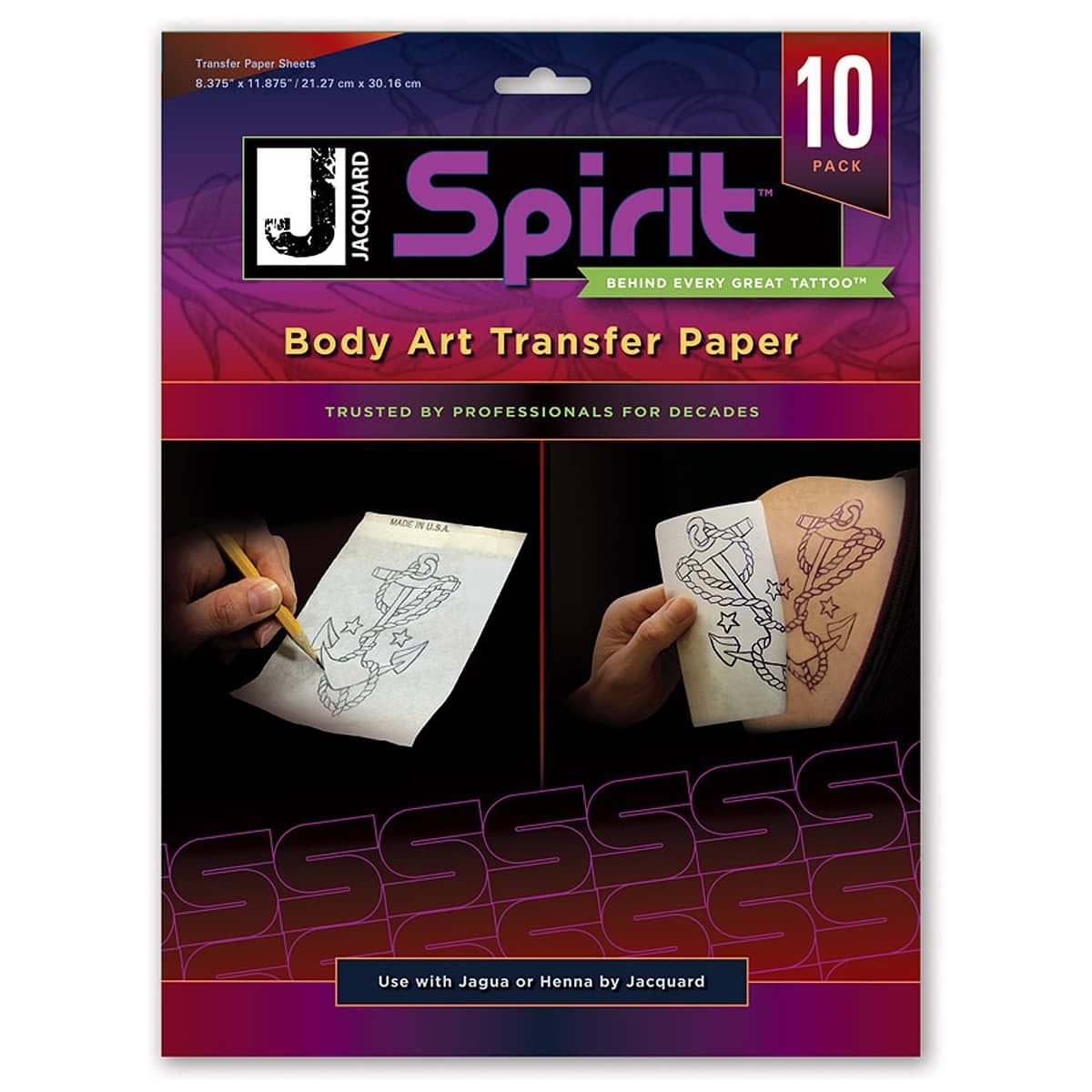 Jacquard Spirit Body Art Tattoo Transfer Paper | Jerry's Artarama