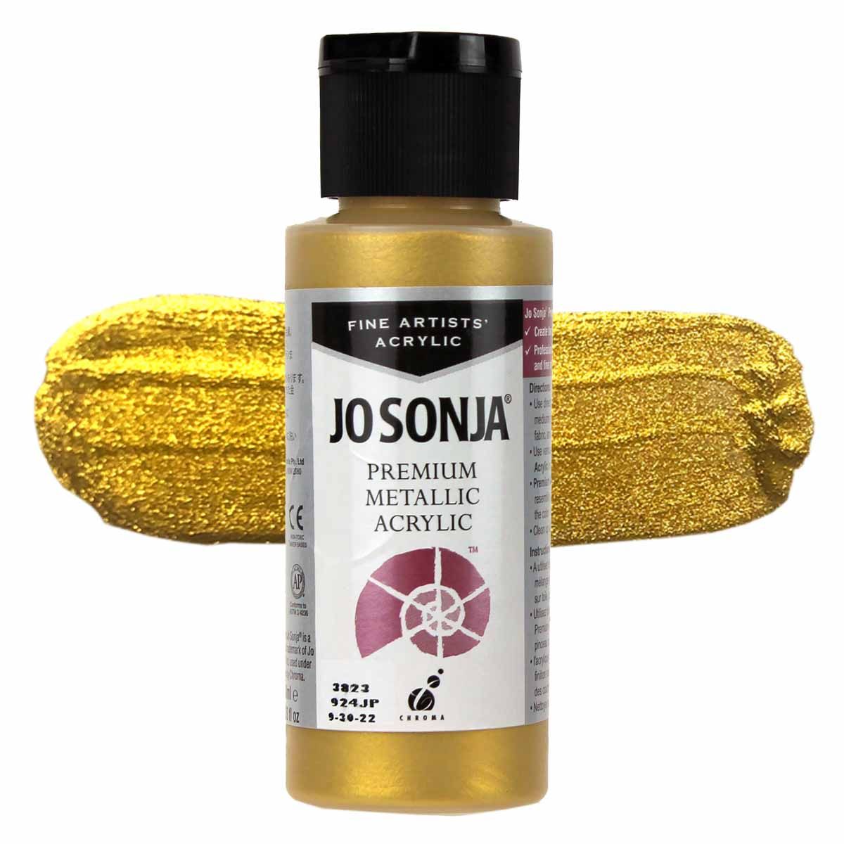 Jo Sonja Premium Acrylic - Metallic Lustrous Gold, 2oz Bottle | Jerry's ...